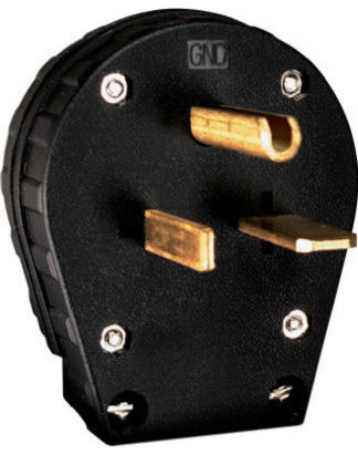 Pass & Seymour Heavy Duty Dual Power Angle Plug, 250V, Black ...