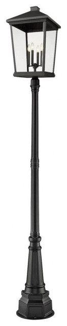 4 Light Outdoor Post Mounted Fixture In Transitional Style-113.25 ...