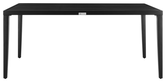 Aileen Patio 7-Piece Dining Table Set, Aluminum and Wicker With Gray ...