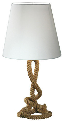 Modern Home Nautical Pier Rope Table Lamp - Abaca Rope with Cotton ...