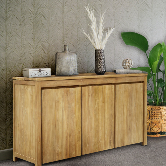Recycled Teak Wood Solo Buffet With 3 Doors - Transitional - Buffets ...