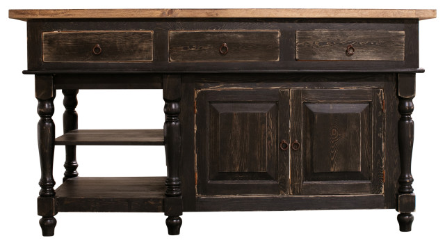 Marcello Kitchen Island, 72x24x36 - Traditional - Kitchen Islands And ...