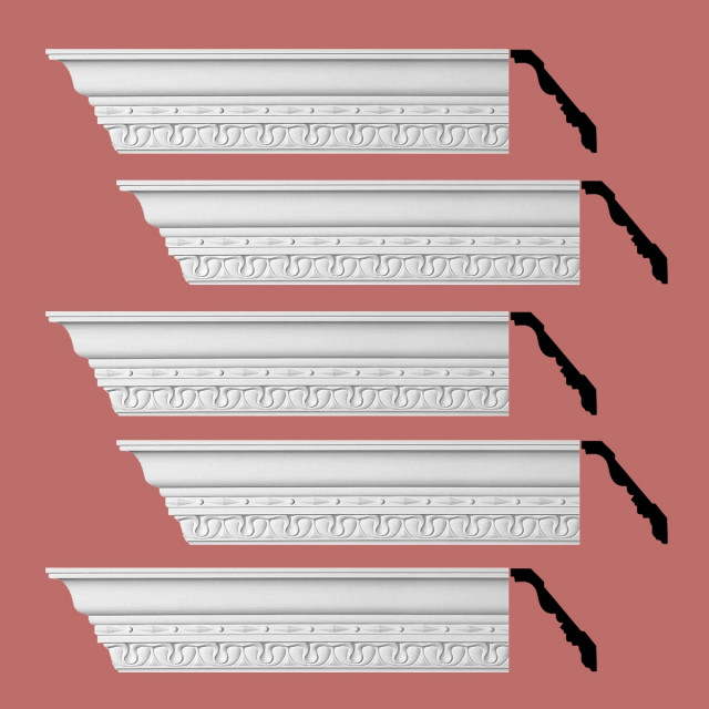 Cornice White Urethane Kingsbridge Ornate Design 5 Pieces Totaling 480 ...