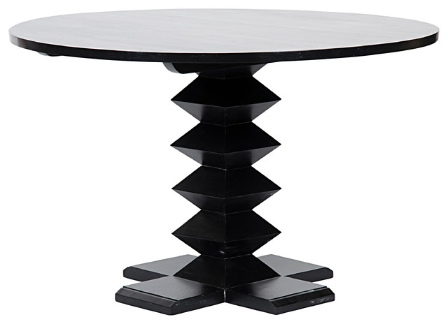 Zig-Zag Base Dining Table, 48", Hand Rubbed Black - Transitional - Dining Tables - by HedgeApple ...