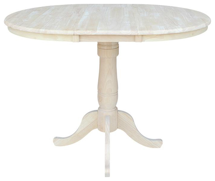 Round Top Pedestal Table With 12 Leaf - Contemporary - Outdoor Dining ...