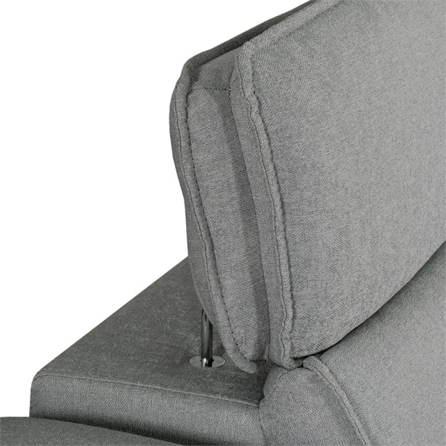 Primo International Joss Wood and Foam Corner Sofa Bed with Storage in Gray - Transitional ...