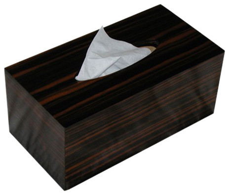 Tissue Box Cover in Black Ebony Wood, Regular Rectangular Size ...