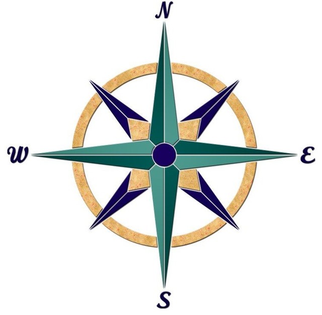 Compass/Medallion 7 Ceramic Swimming Pool Mosaic, 72"x72" - Beach Style ...