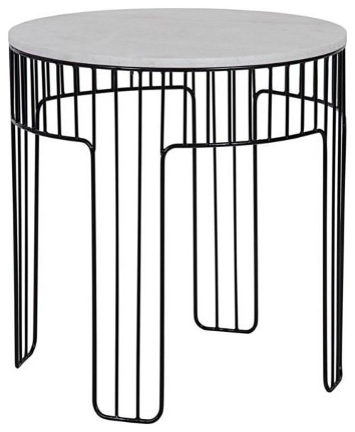 Sandy Side Table, Small, Metal and Quartz - Transitional - Side Tables ...