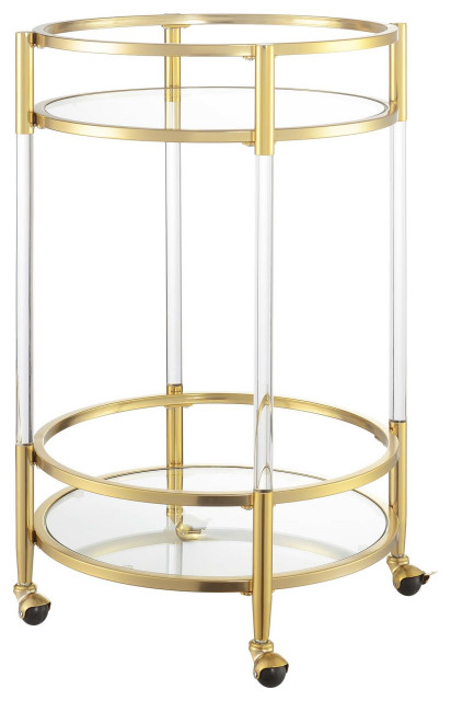 Royal Crest 2 Tier Acrylic Round Bar Cart - Contemporary - Bar Carts ...
