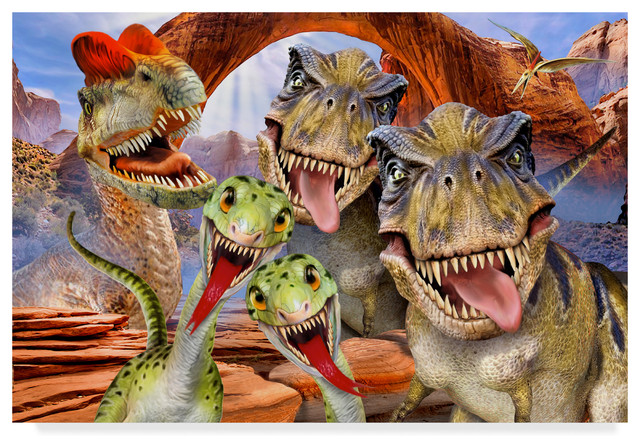 "Goofy Dinosaurs" by Howard Robinson, Canvas Art, 22"x32 ...