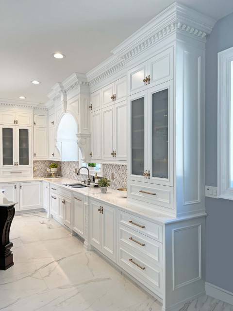 Classic white painted kitchen North Brunswick, NJ - Traditional ...