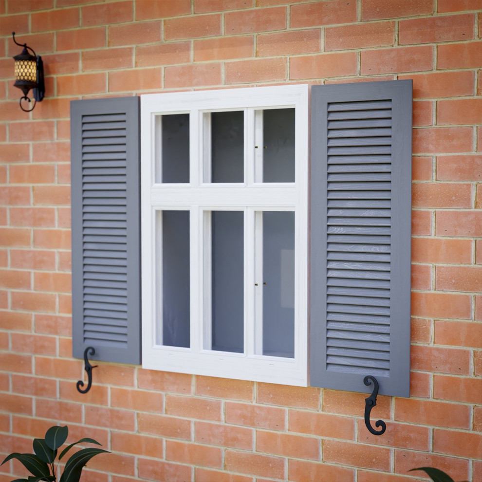 Shutter Dog Holders 6.5" L Black S Shaped Solid Aluminium with Screws ...