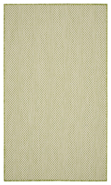 Nourison Courtyard Ivory Green Area Rug, 4'x6' - Transitional - Outdoor ...
