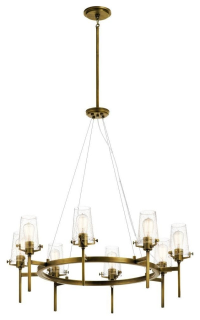8 Light Large Chandelier In Vintage Industrial Style-36 Inches Tall and ...
