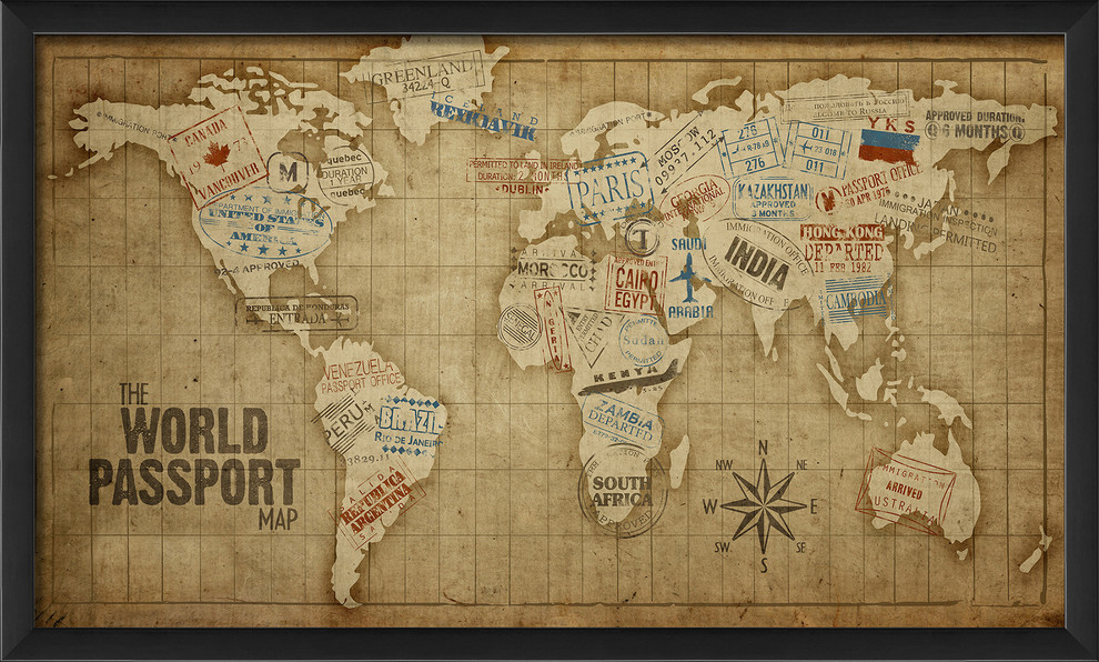 The World Passport Map Print - Contemporary - Prints And Posters - by ...