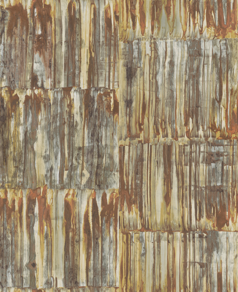 Patina Panels Copper Metal Wallpaper - Contemporary - Wallpaper - by ...