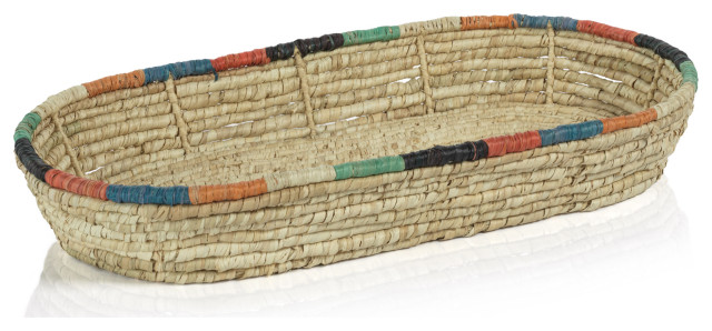 Bizerte Coiled Raffia Round Baskets, Set of 2, Oval, 17.5"x8.5" - Fruit ...