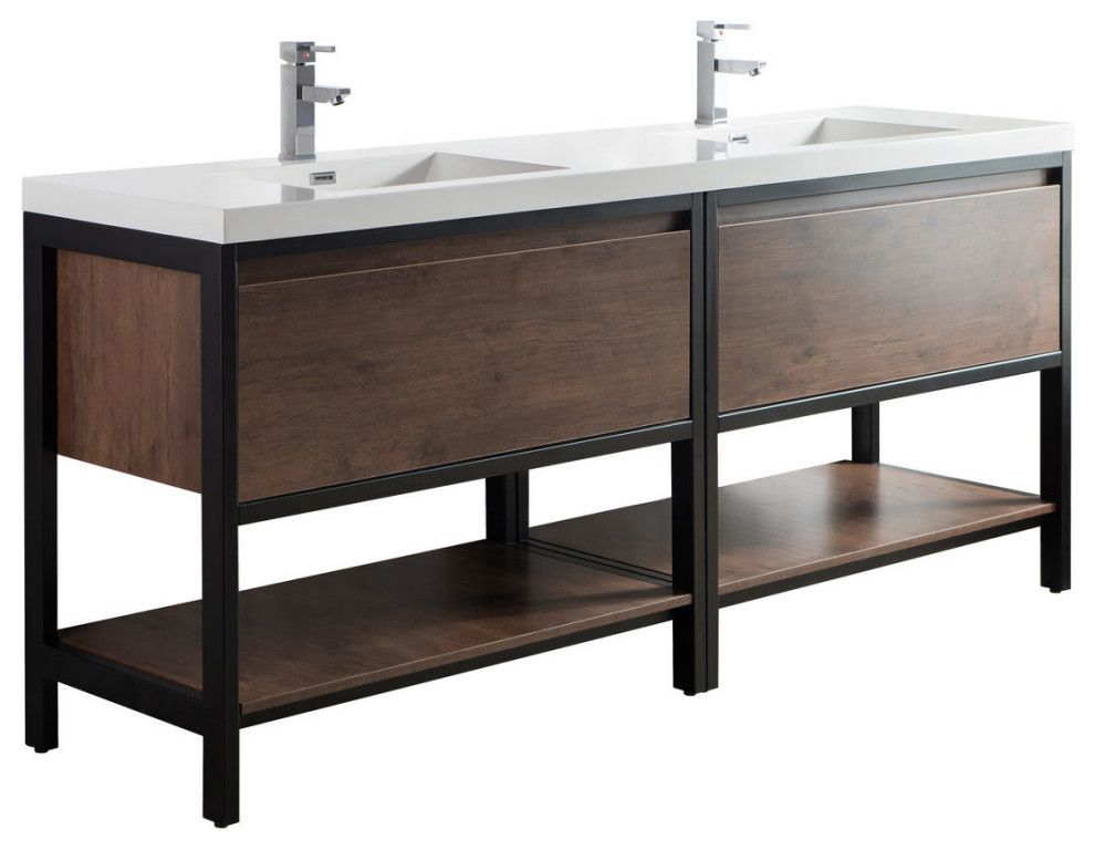 Laker 84 Free Standing Black Frame Vanity - Contemporary - Bathroom ...