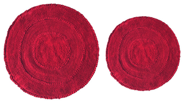 Radiant 2 Piece Set Round Shape Bath Rug 30", 22", 30" Round, 22" Round ...