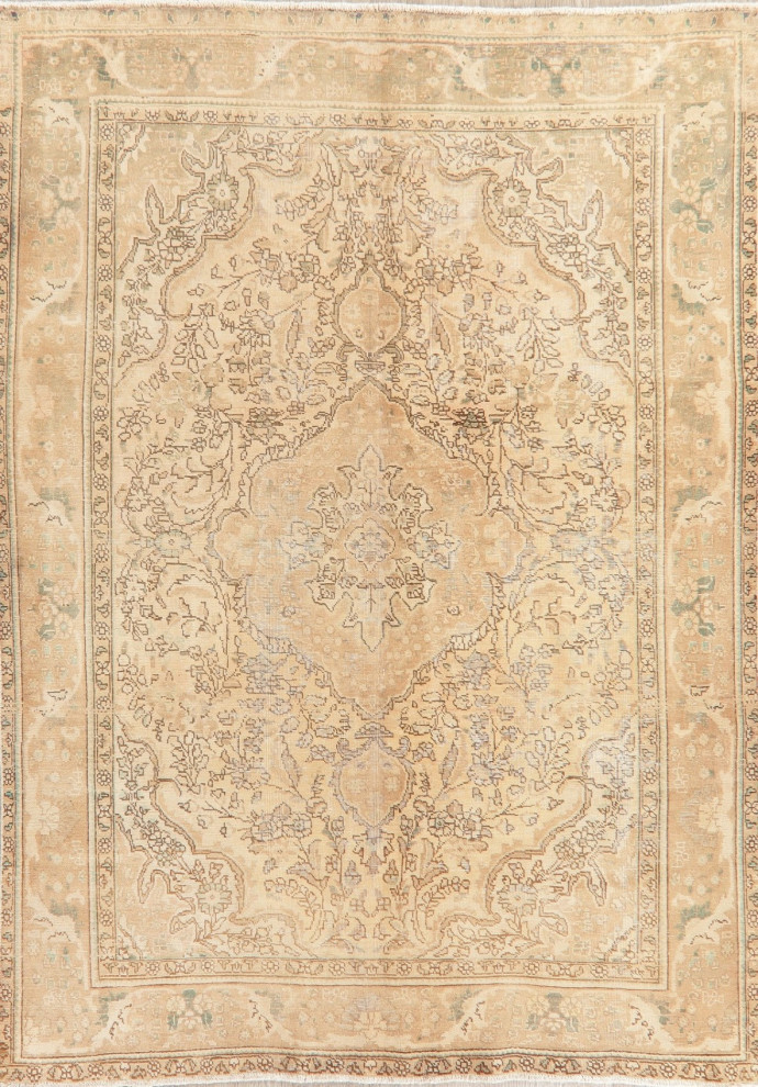 Consigned, Distressed Traditional Vintage Area Rug Handmade Persian ...