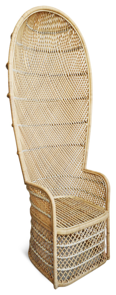 Tall Back Wicker Scoop Chair - Tropical - Armchairs And Accent Chairs ...