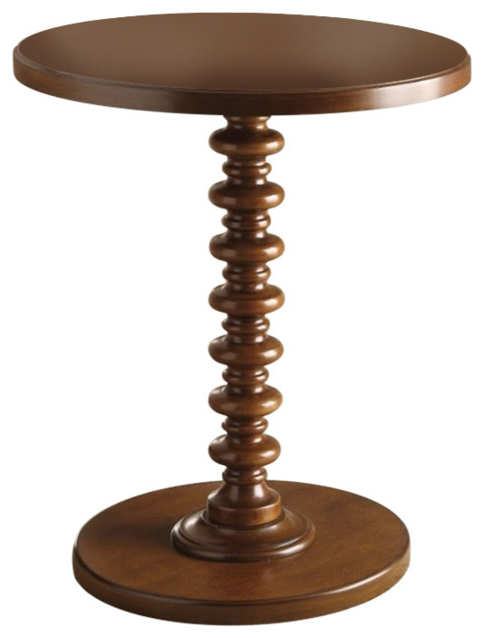 Astonishing Side Table With Round Top, Walnut - Traditional - Side ...