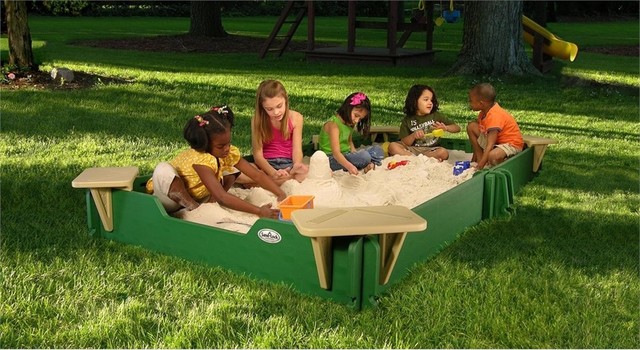 Sandbox 5'x10' With Seats and Cover Included - Contemporary - Sandboxes ...