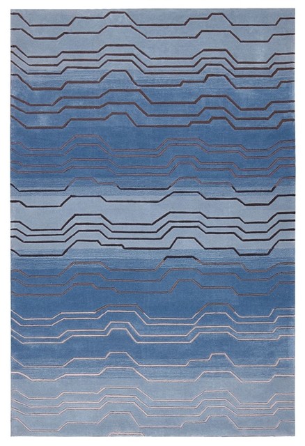 Nourison Contour Azure Area Rug, 7'3"x9'3" - Contemporary - Area Rugs ...