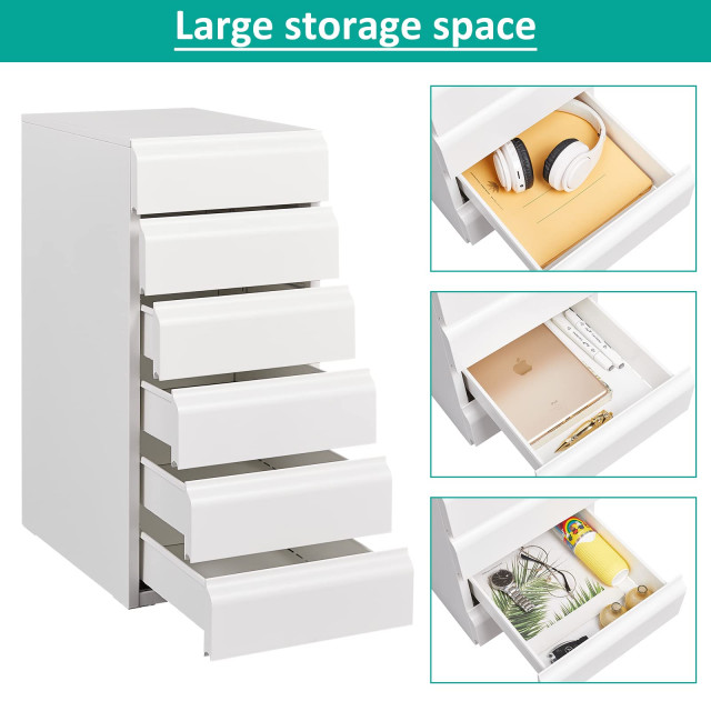 6 Metal Drawers, Vertical Cabinet Metal Storage Cabinets Drawers ...