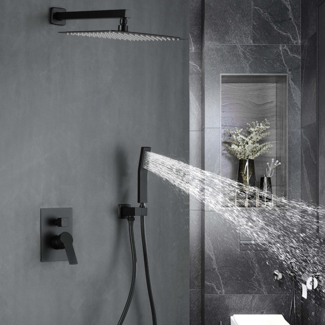 One Handle High Pressure Shower Faucet with Hand Shower and Brass Valve ...