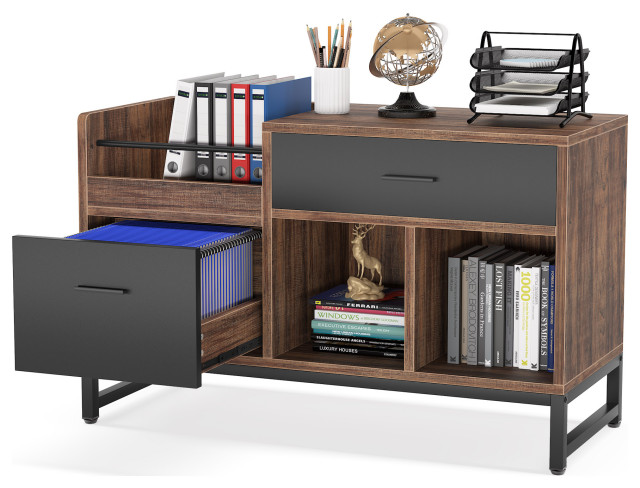 Tribesigns Rustic File Cabinet With 2 Drawers - Industrial - Filing ...