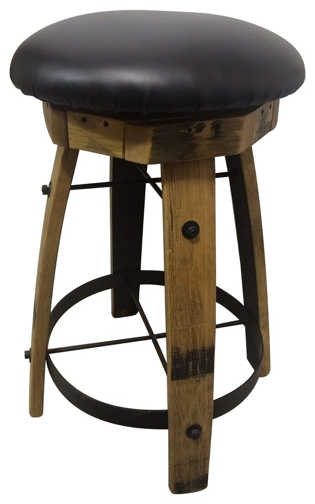 Swivel Barrel Stool, 25" High, Backless - Industrial - Bar Stools And ...