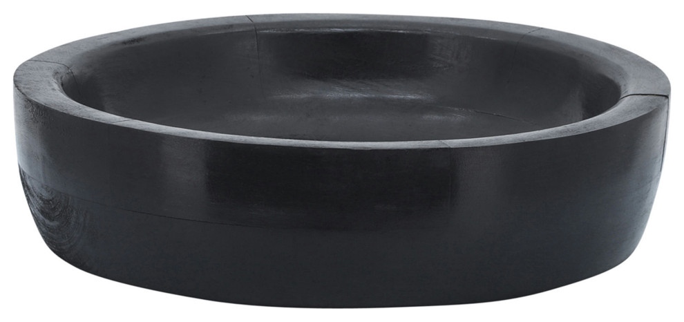 Wood 12" Stained Bowl, Black - Transitional - Decorative Bowls - by ...