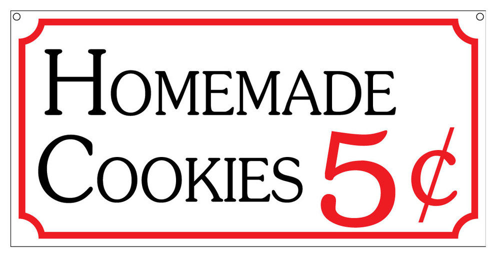 Homemade Cookies, Aluminum Bakery Kitchen Food Sign, 6"x12 ...