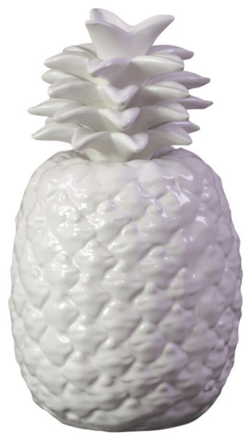 White Ceramic Pineapple Figurine - Contemporary - Decorative Objects And Figurines - by Urban ...