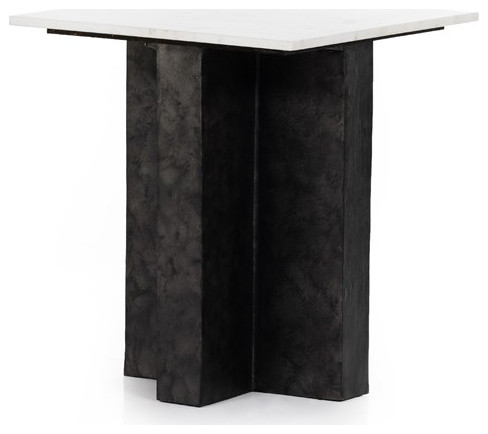 Adonis End Table Raw Black, Black Marble - Transitional - Side Tables ...