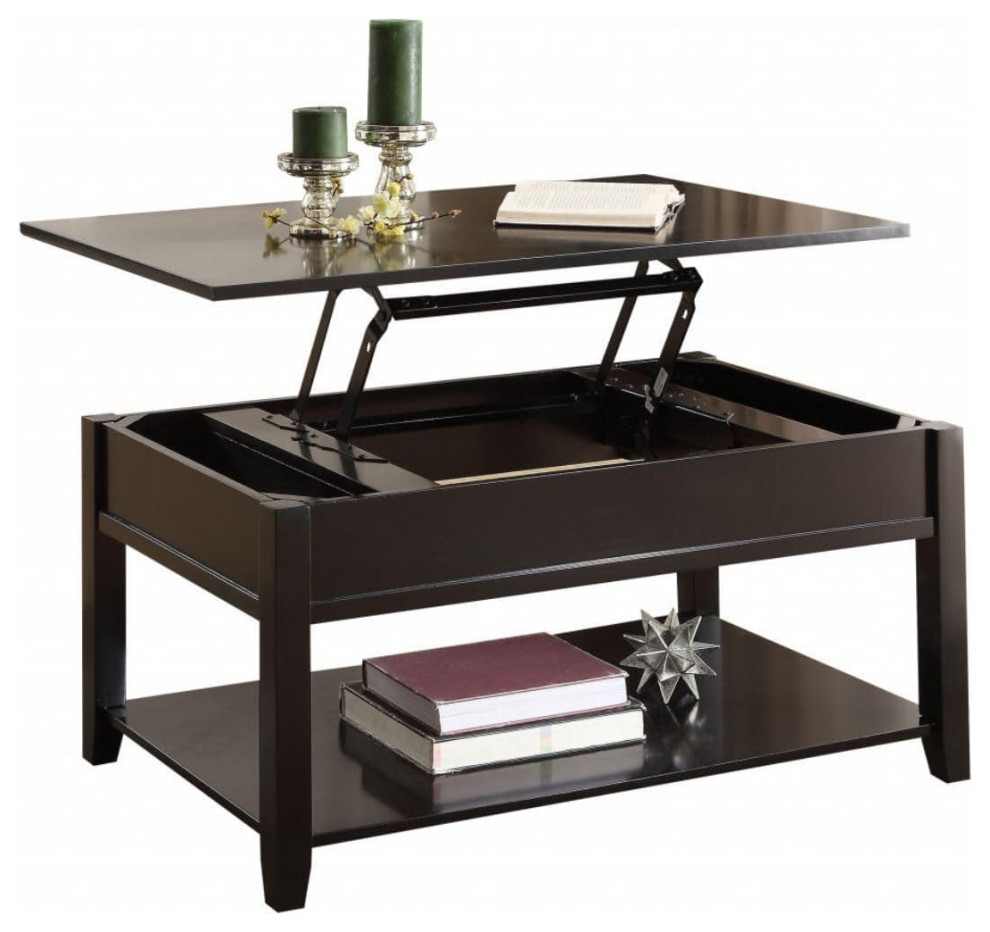 Modern Coffee Table, Wooden Frame With Bottom Open Shelf & Lifting Up ...