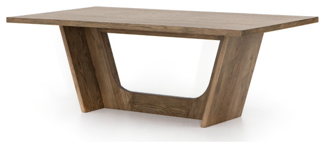 Pryor Grey Oak Wood Dining Table 87" - Transitional - Dining Tables ...