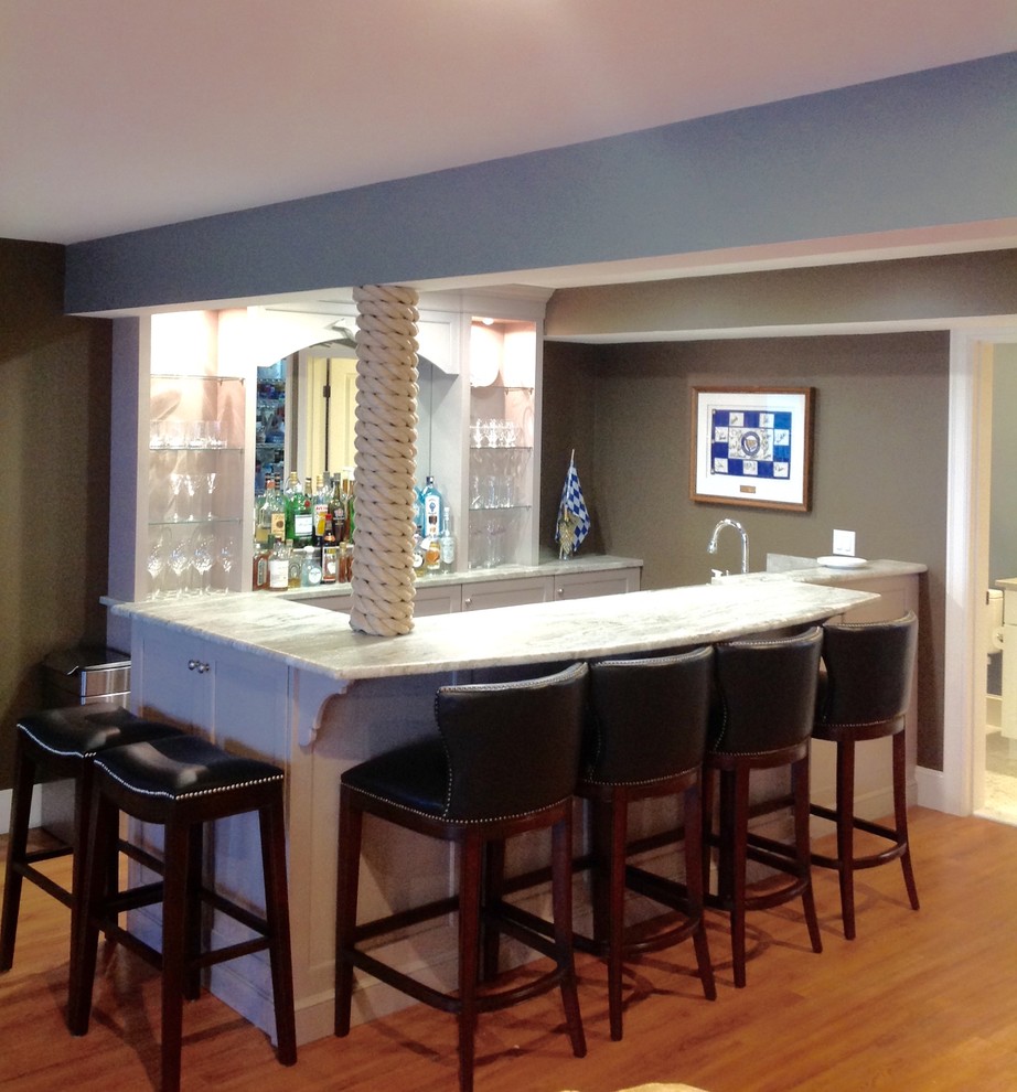 Basement bar with coastal details - Basement - Providence - by Rachael ...