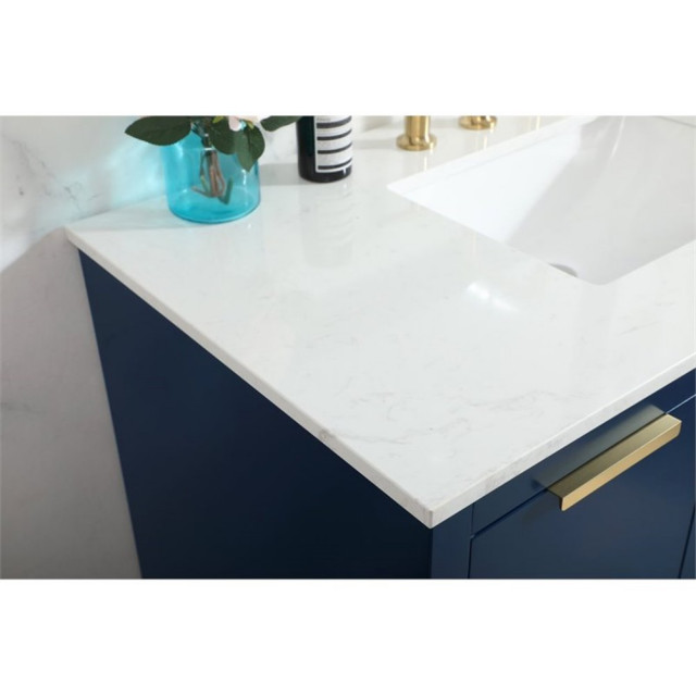 Elegant Decor Blake 42" Aluminum Alloy MDF Single Bathroom Vanity in ...