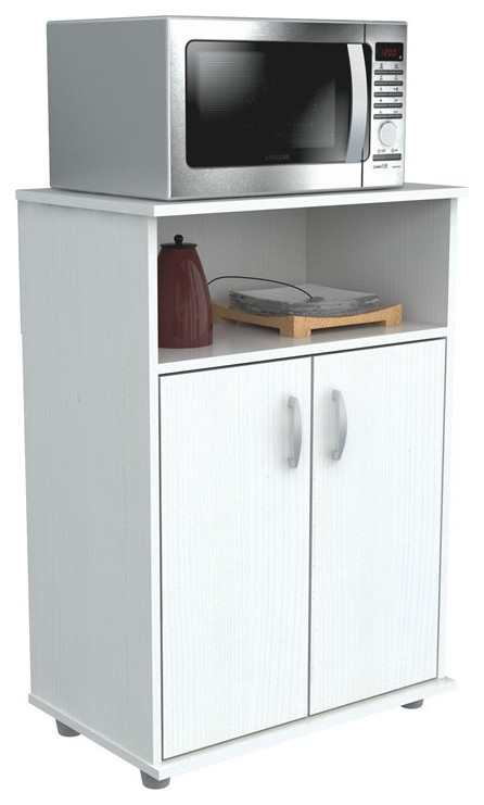 Inval White Microwave Cabinet - Contemporary - Kitchen Cabinetry - by ...