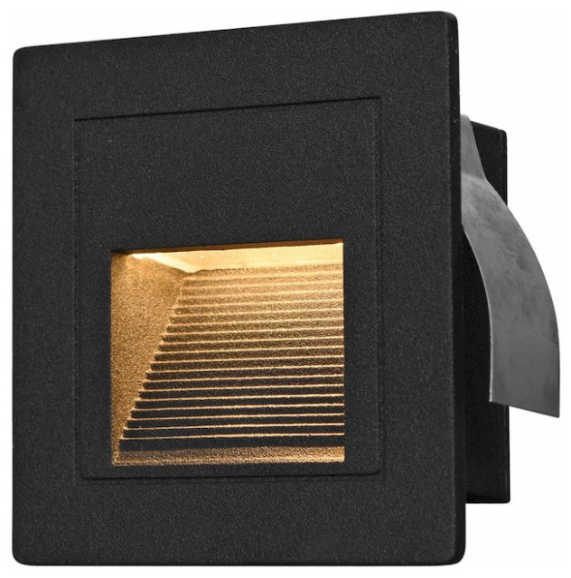 Low-Voltage 1-Watt Integrated LED Outdoor Steps Light in Matte Black ...