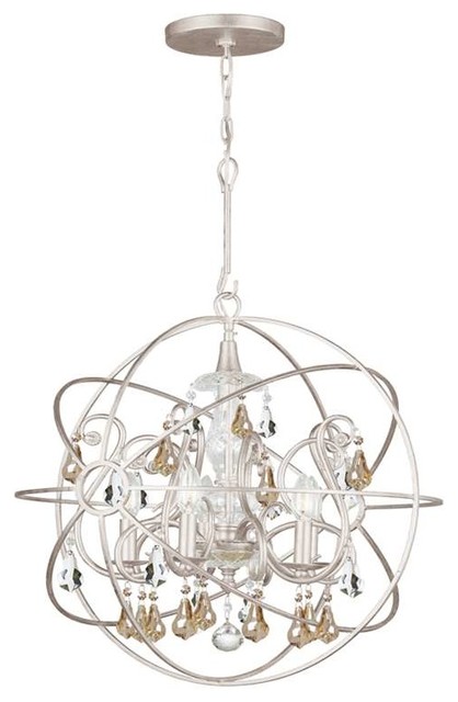 Crystorama Solaris Chandelier Wrought Iron Sphere Golden Shade ...