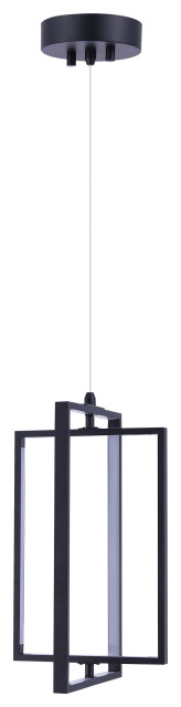 Modena LED Open Rectangle Pendant, Matte Black Finish - Modern ...