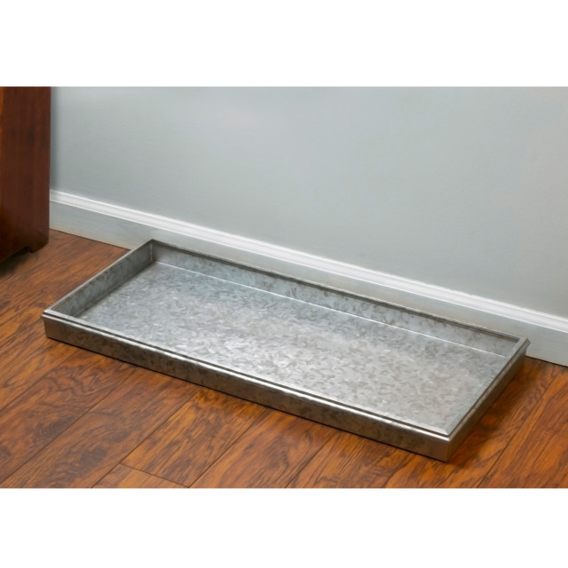 Classic Boot Tray for Boots, Shoes, Plants, and More, Galvanized Gray ...