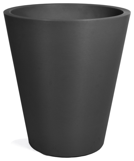 Pro Series Curve Grooved Planter, 30" - Contemporary - Outdoor Pots And ...