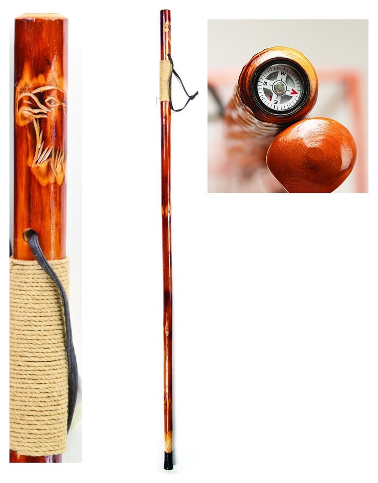 Manual Woodworkers & Weavers Walking Stick With Built - In Compass On ...