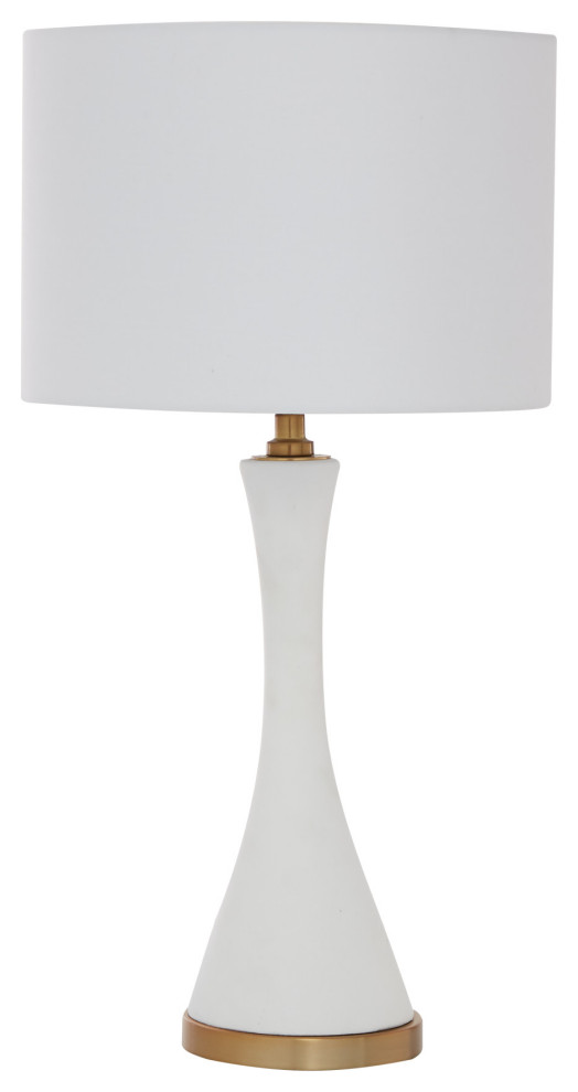 Modern White Ceramic Table Lamp 39511, 14" x 13" x 25" - Transitional ...
