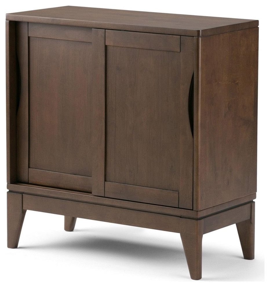 Solid Wood Mid Century Storage Cabinet in Walnut Brown, 30" with ...